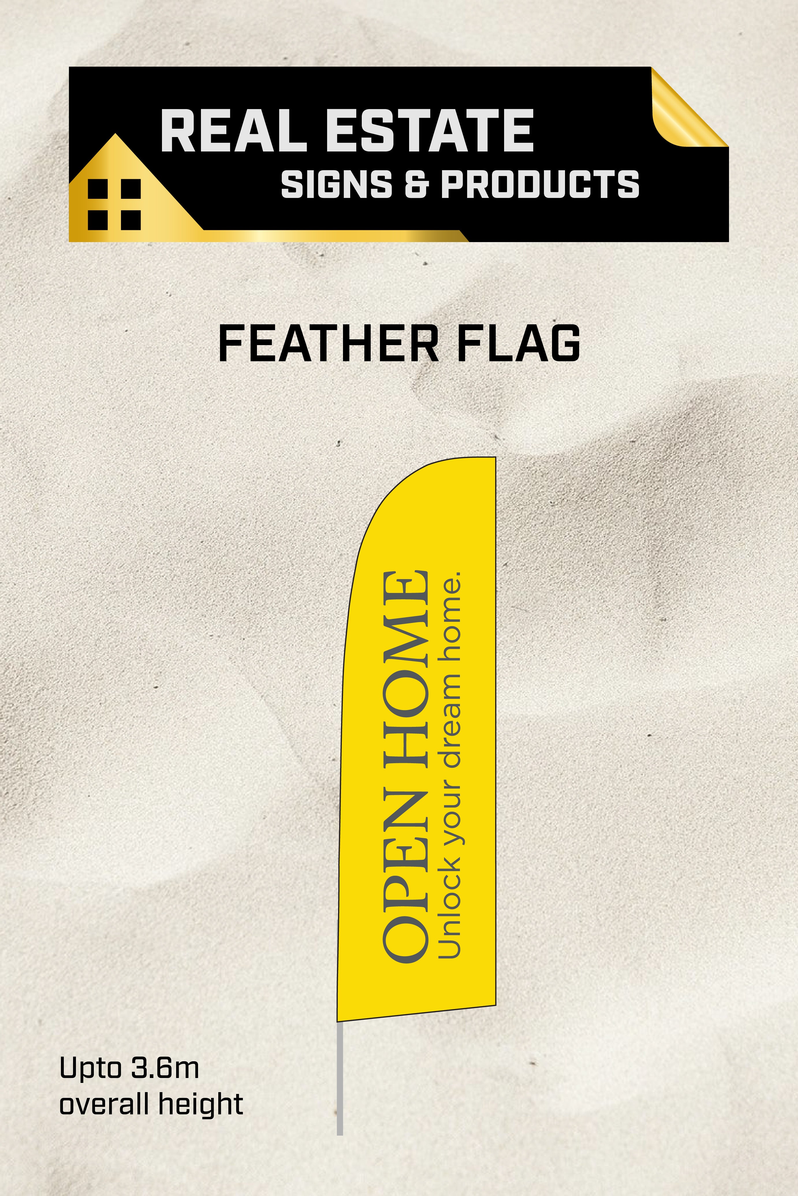 Ready-made Large Feather Open Home Flag | Feather Flag | Real Estate ...