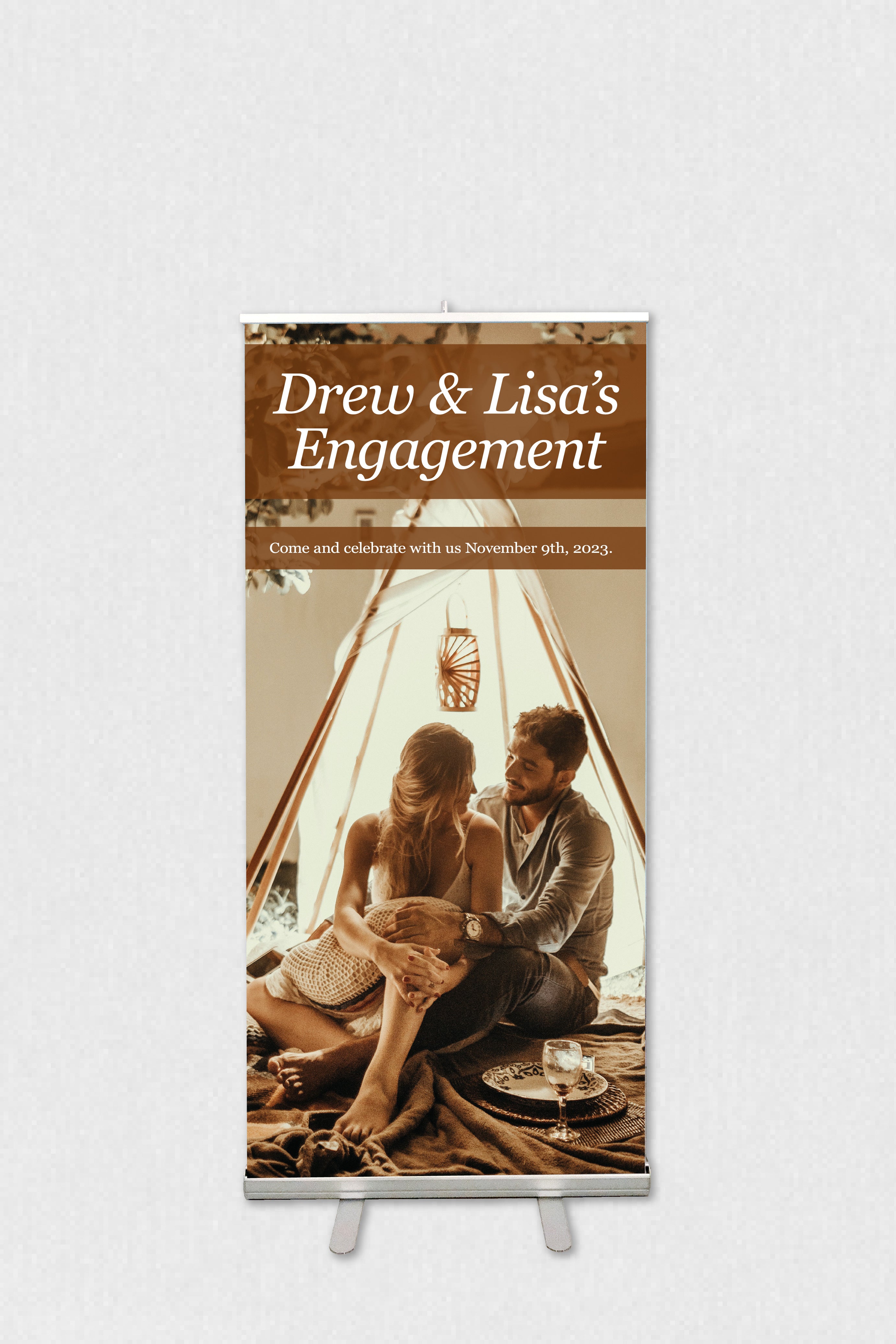 Engagement Pull Up Banners | Engagement party Banners | 850 x 2000mm ...